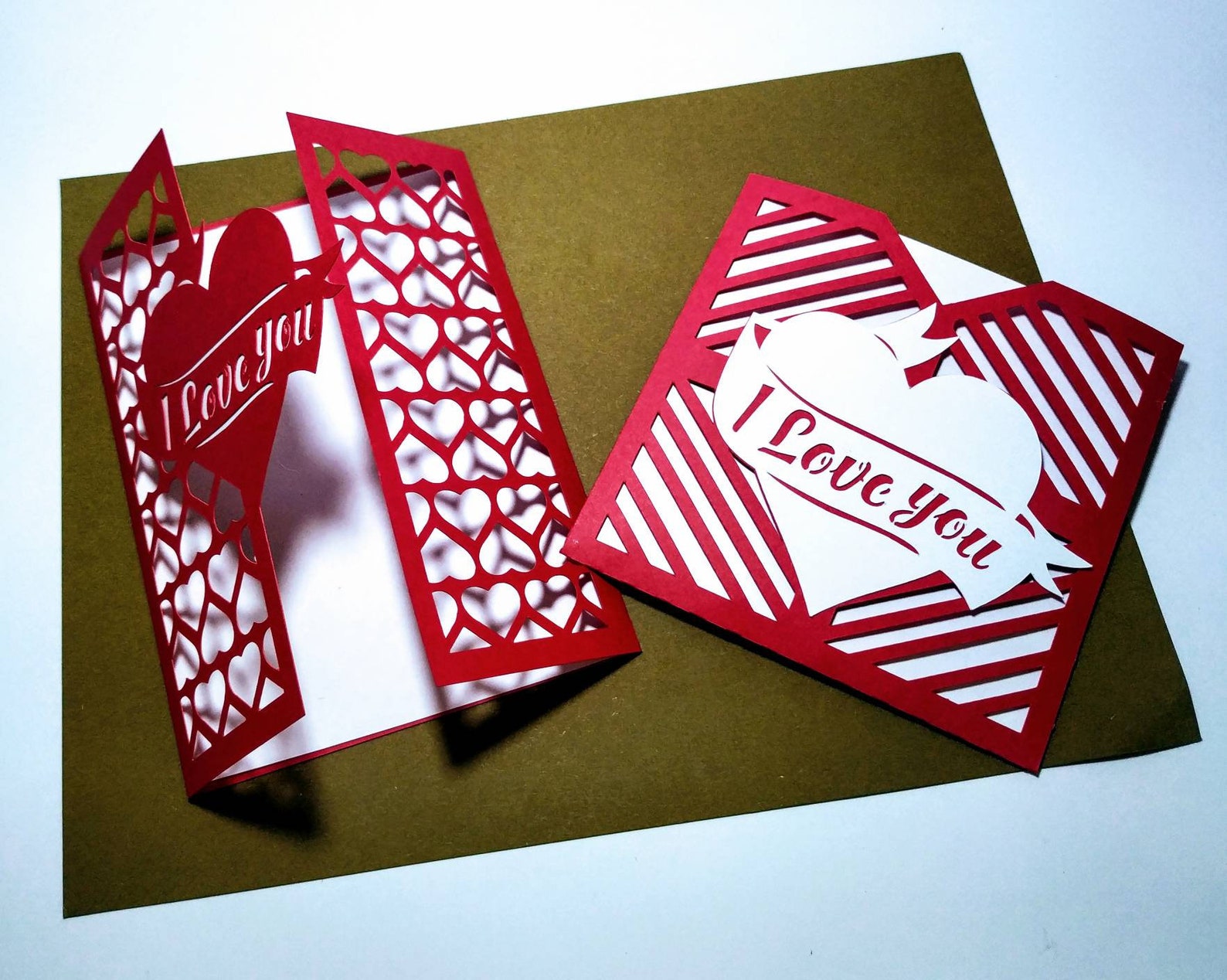 Set 2 SVG Templates Valentines Day Cards Cricut Silhouette | Etsy