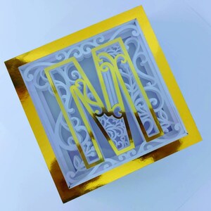 Letter M Shadow Box 3D Alphabet SVG Cut Files Cricut Letters Lightbox ...