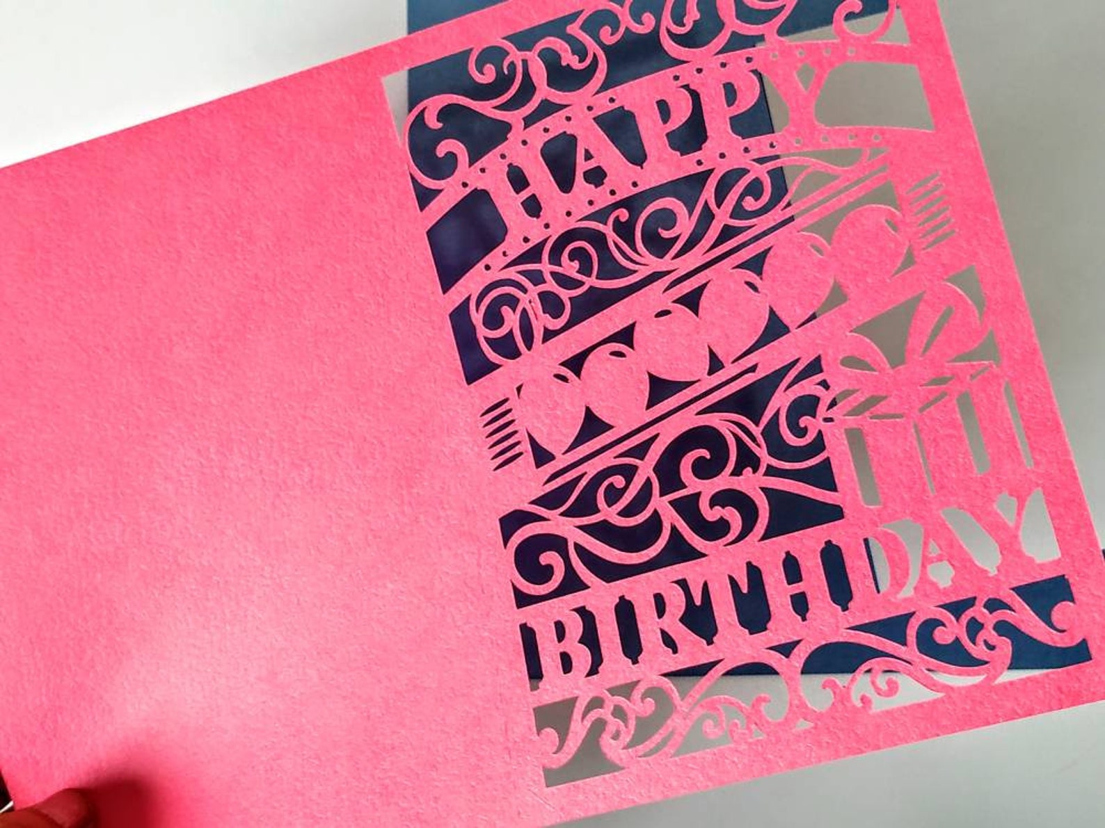 SVG Cut File Cricut Happy Birthday Card Template Laser Cut Folder Card ...