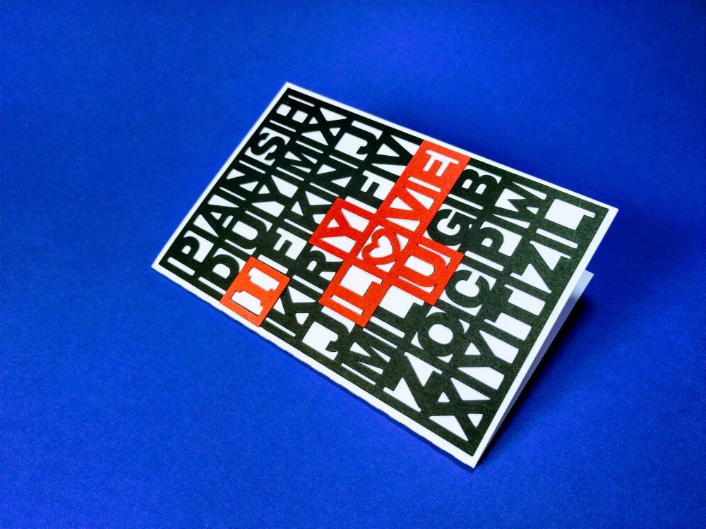 Word Search Card SVG Cut Files Cricut Maker Laser Cut | Etsy