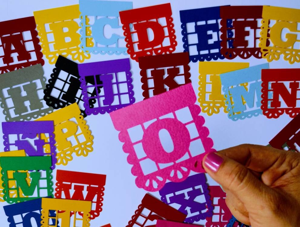 Alphabet SVG Mini Banners Papel Picado Templates Cut Files Cricut Joy ...