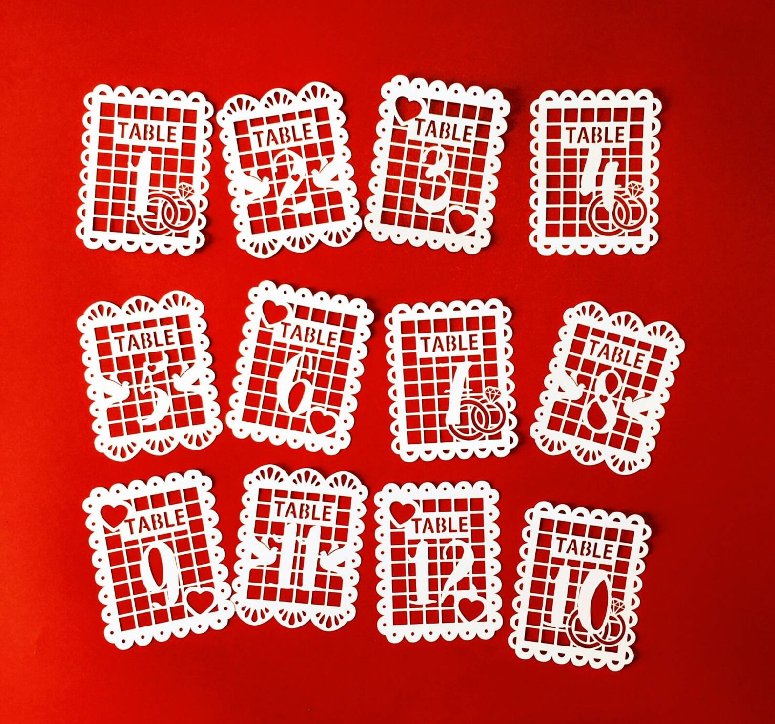 12 SVG Table Numbers Template Centerpieces Papel Picado | Etsy