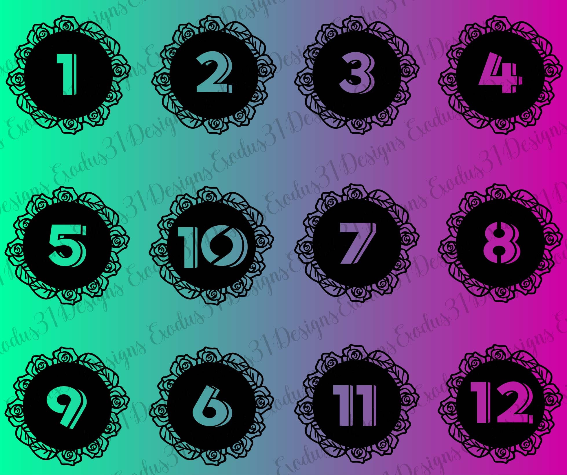 SVG Cut Files 1 to 35 Table Numbers Template Cricut Vector - Etsy