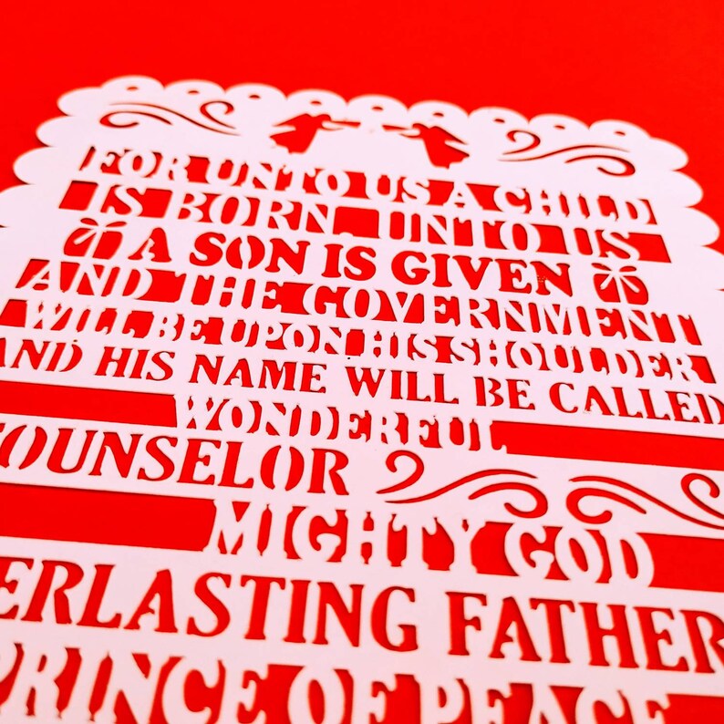 SVG Template Isaiah 9:6 PAPEL PICADO a Son is Given Bible - Etsy