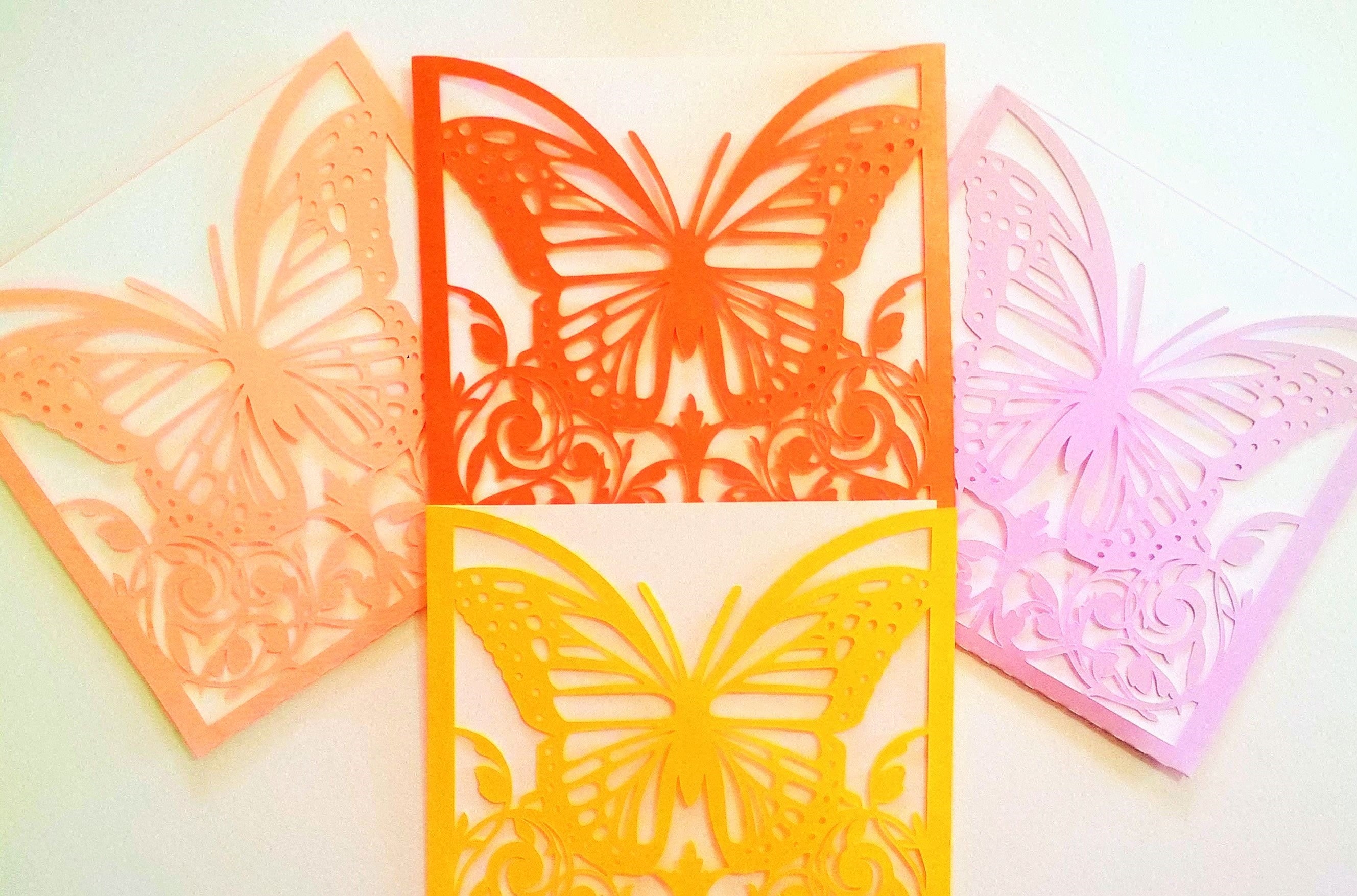 Monarch Butterfly Envelope SVG Template Cutting File. Birthday - Etsy ...