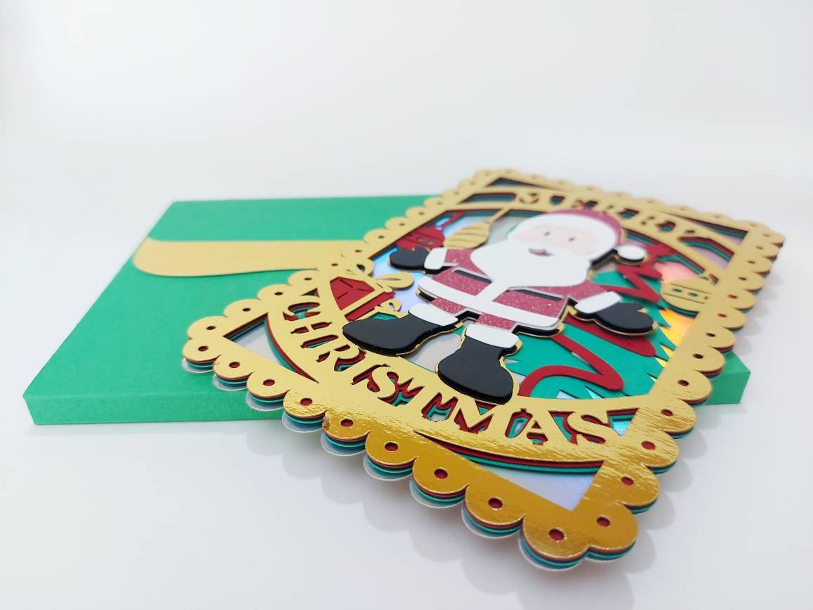 SVG Cricut Santa Christmas Cards Cut Files Templates Christmas Cards ...