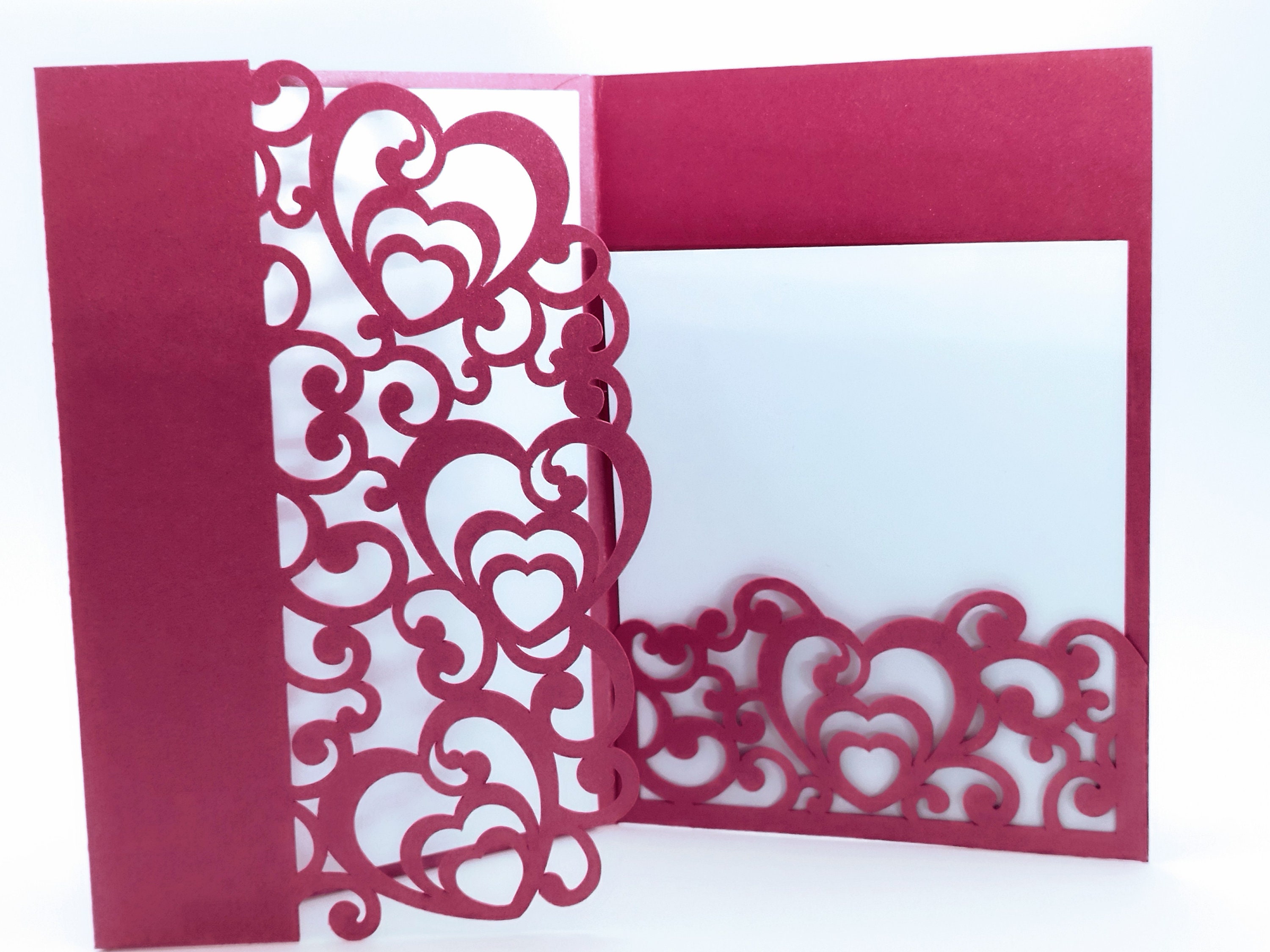 SVG Tri Fold Pocket Card Template 5x7 Inch Wedding Invitation - Etsy Canada