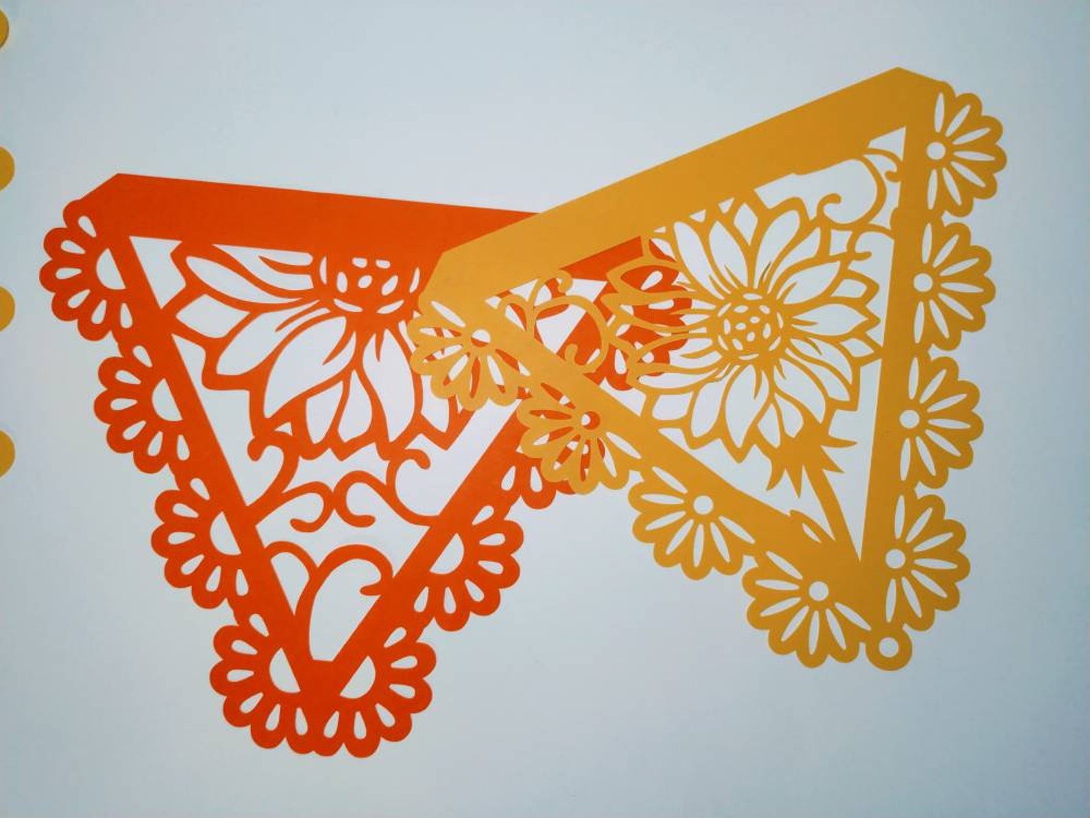 2 SVG Sunflowers Papel Picado Cutting Files Templates Triangle | Etsy