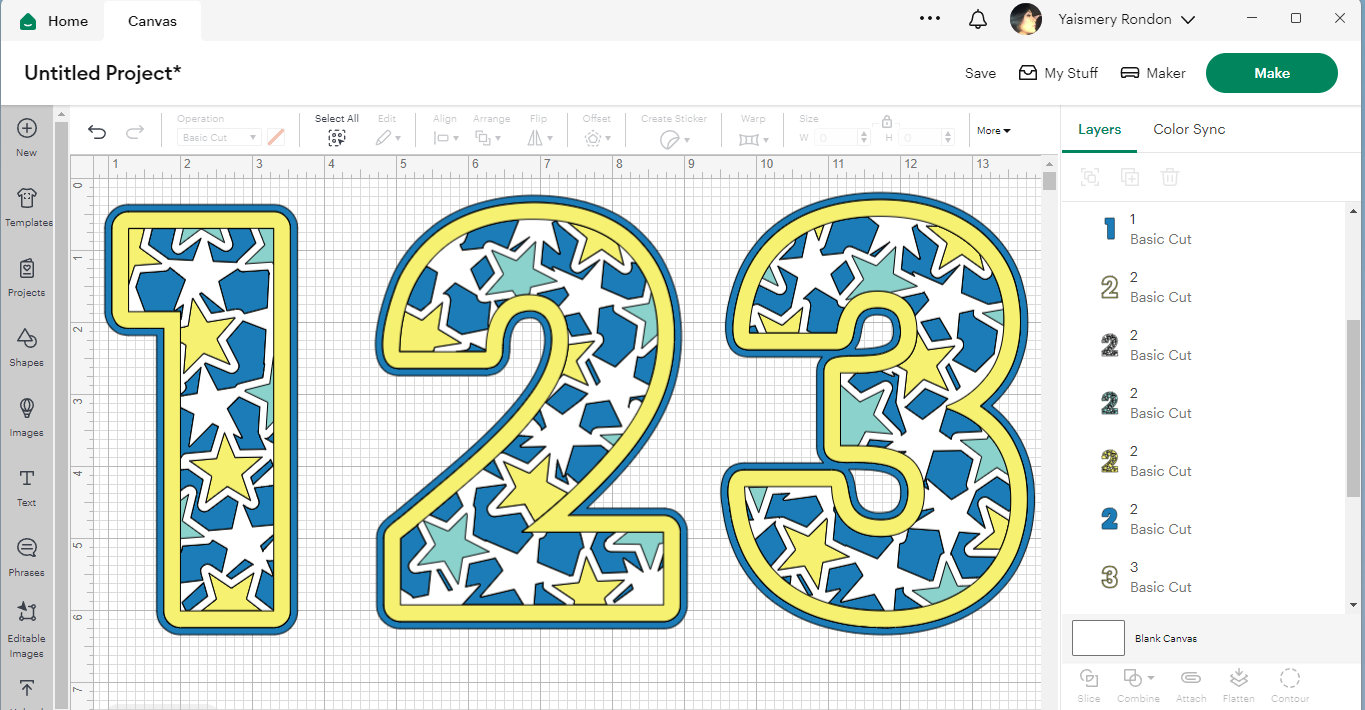 Numbers 0 to 9 Stars Layered SVG Cut File 5 Layers Templates Numbers ...