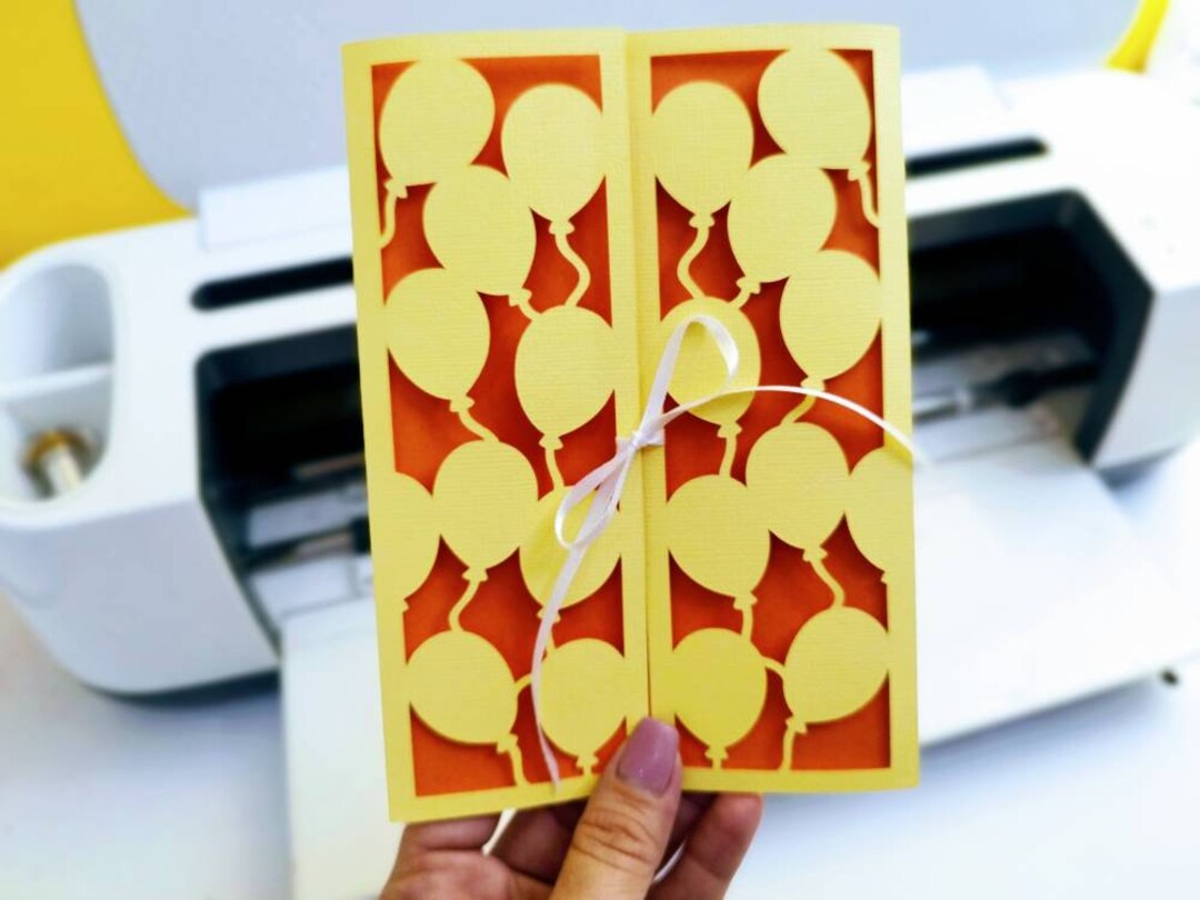 SVG Balloons Invitation Card Cricut Happy Birthday Card SVG Cut Files ...