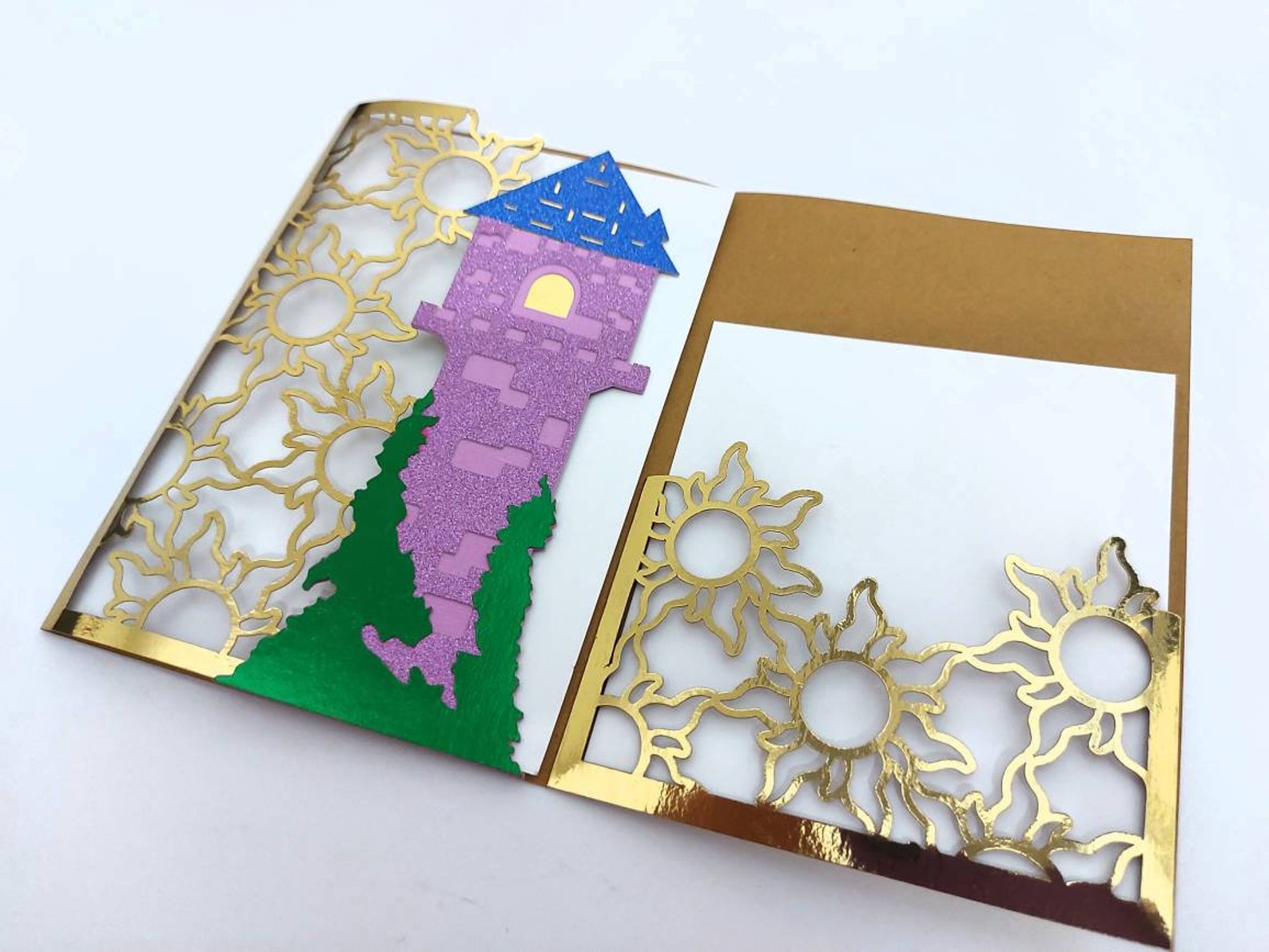 SVG Princess Castle Card Cricut File Template Tri Fold Pocket Card ...