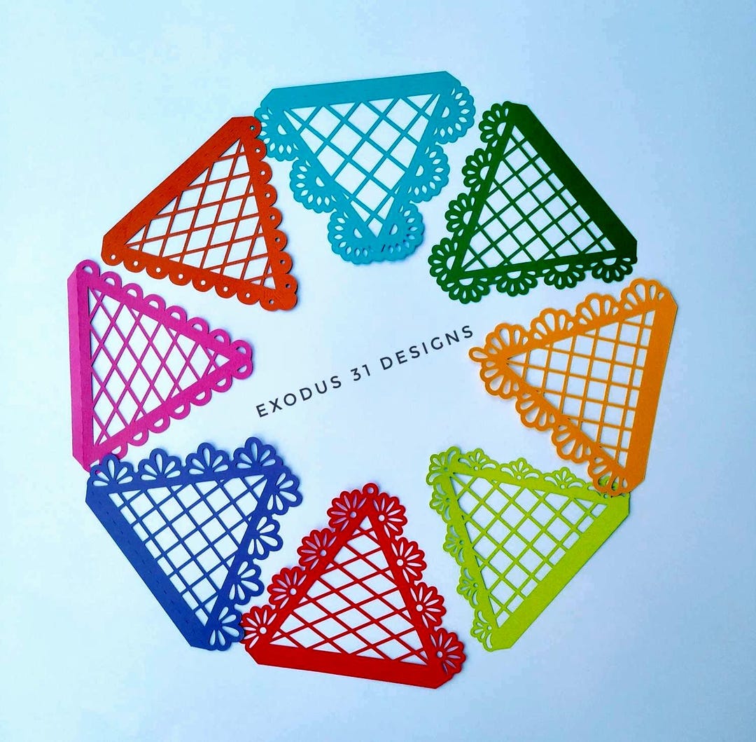 Papel Picado SVG FILES for CRICUT Blank Banners Templates Cutting Files ...