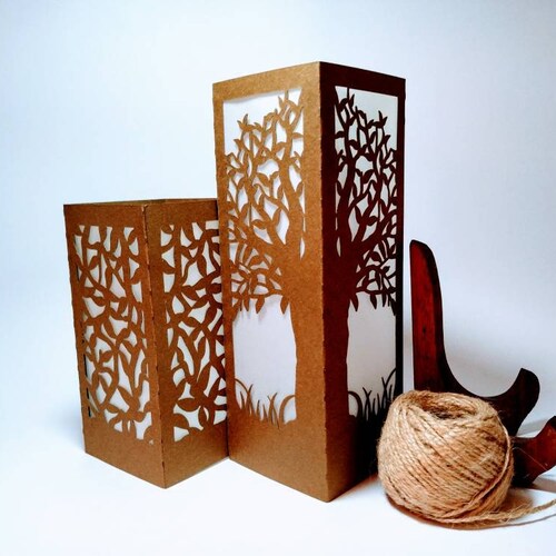 SVG Template Lantern Luminaries Tree Cricut Cut File Tree - Etsy