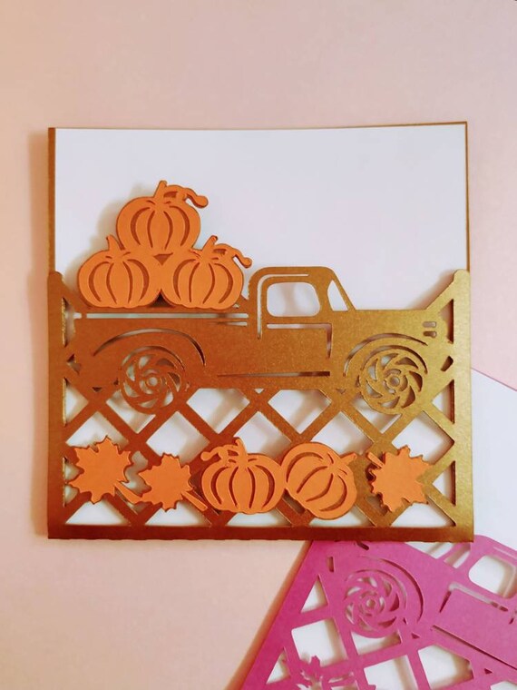 SVG Pumpkin Truck Card Fall Autumn Cricut Thanksgiving | Etsy