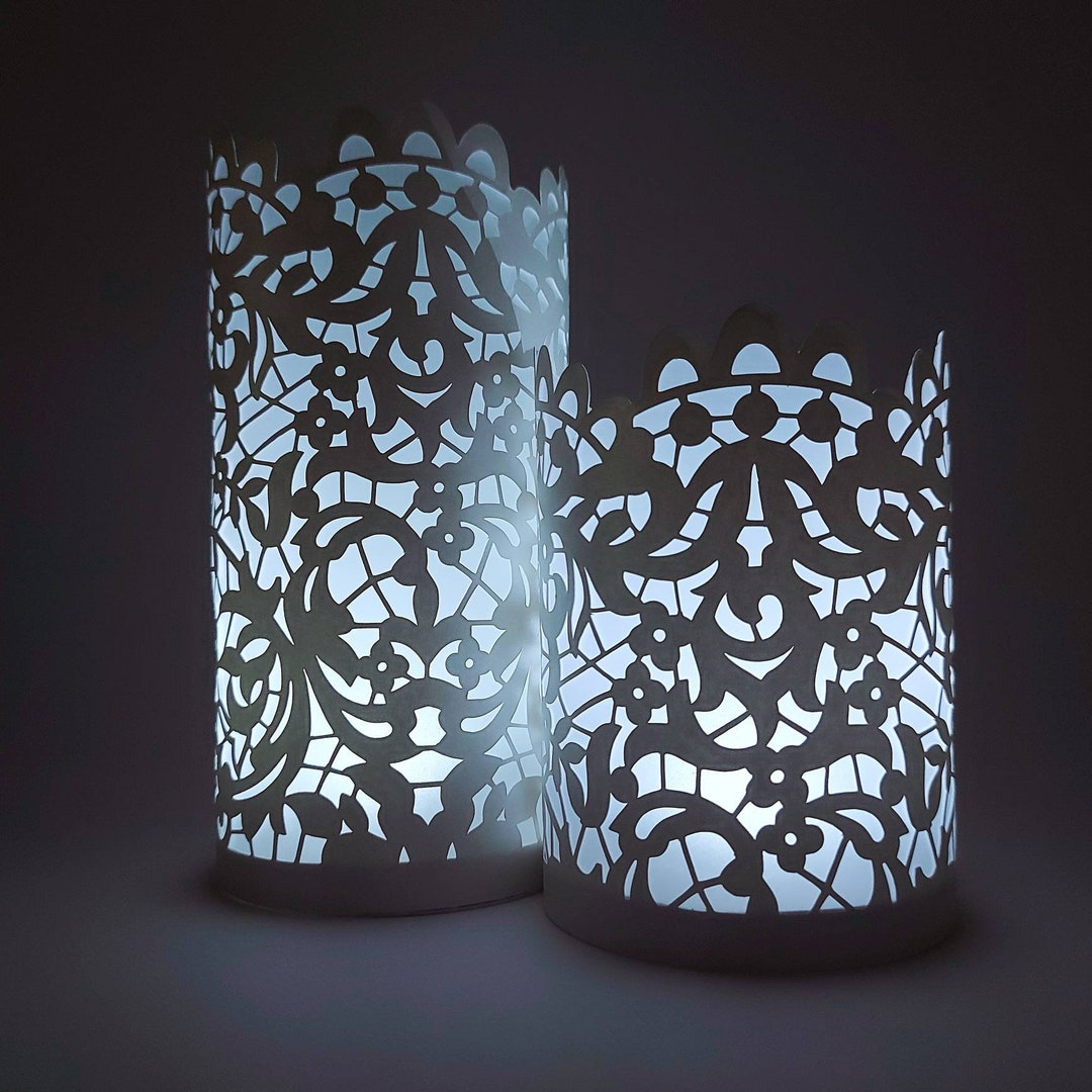Set SVG Lanterns Antique Lace Cricut Laser Cut Centerpiece Template ...