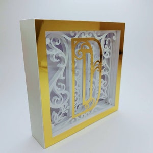 Letter D Shadow Box 3D Alphabet SVG Cut Files Cricut Letters Lightbox ...