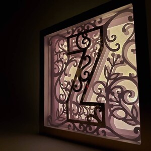 Letter Z Shadow Box 3D Alphabet SVG Cut Files Cricut Letters Lightbox ...