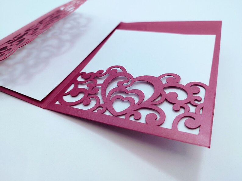 SVG Tri Fold Pocket Card Template 5x7 Inch Wedding Invitation - Etsy