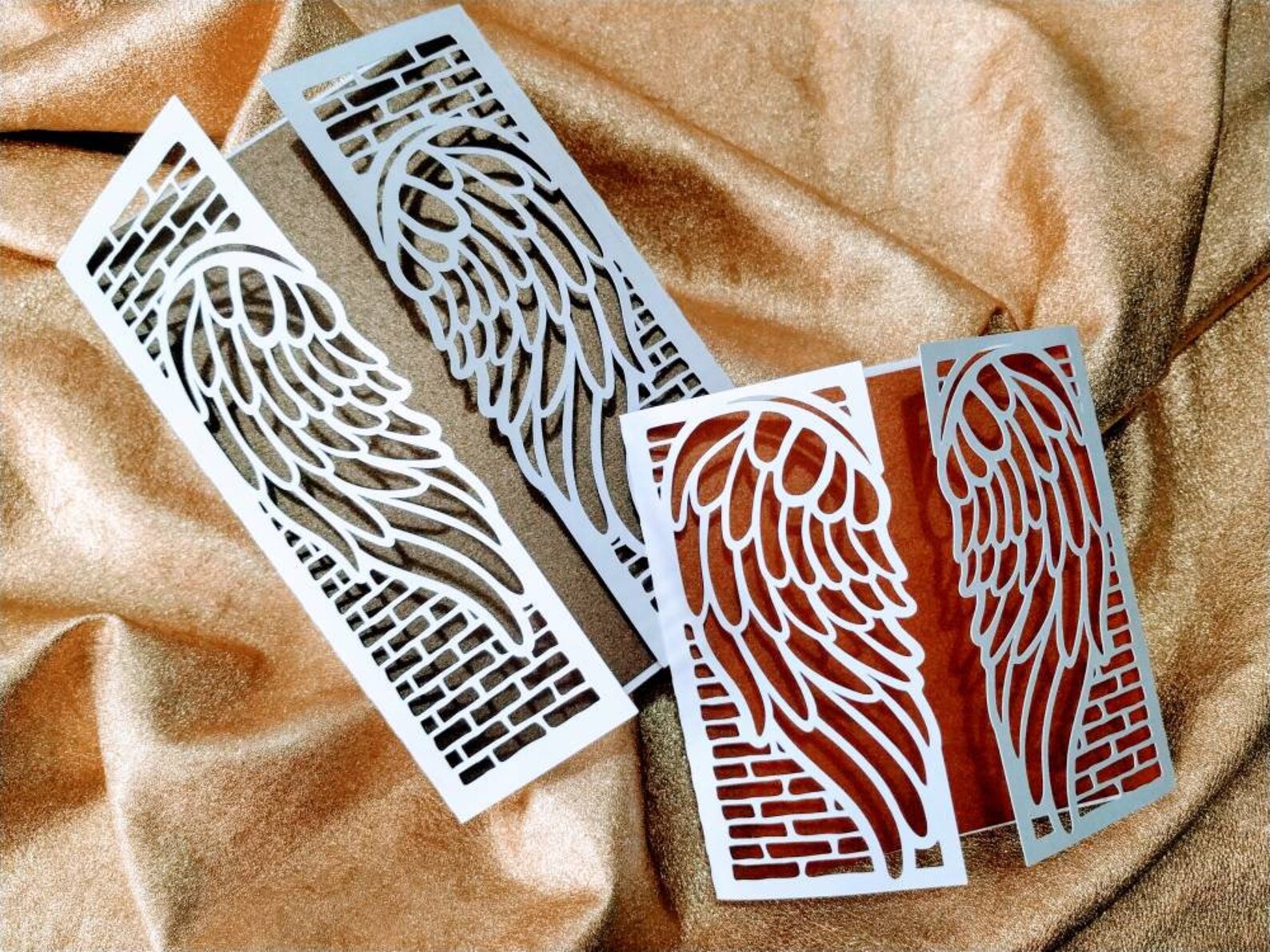SVG Template Cricut Angel Wings Gate Fold Card Silhouette | Etsy