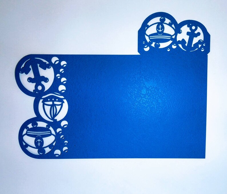 SVG Tri Fold Card Nautical Design Sea Themed Laser Cut - Etsy