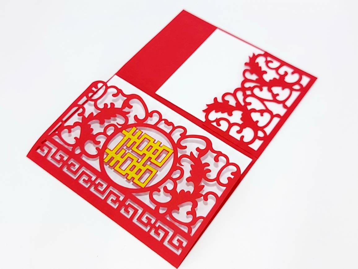 5x7 SVG Invitation Template Tri Fold Pocket Card Double - Etsy