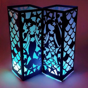 Mermaid SVG Lantern Centerpiece Cricut Laser Cut Template Mermaid ...