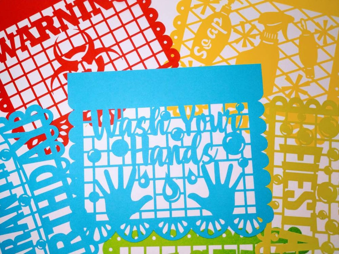 6 SVG Cut Files Cricut Banners Papel Picado Templates Face | Etsy