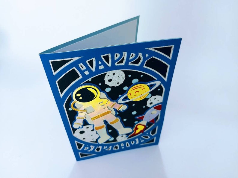 Astronaut SVG File Space Universe Layered SVG Folder Card | Etsy