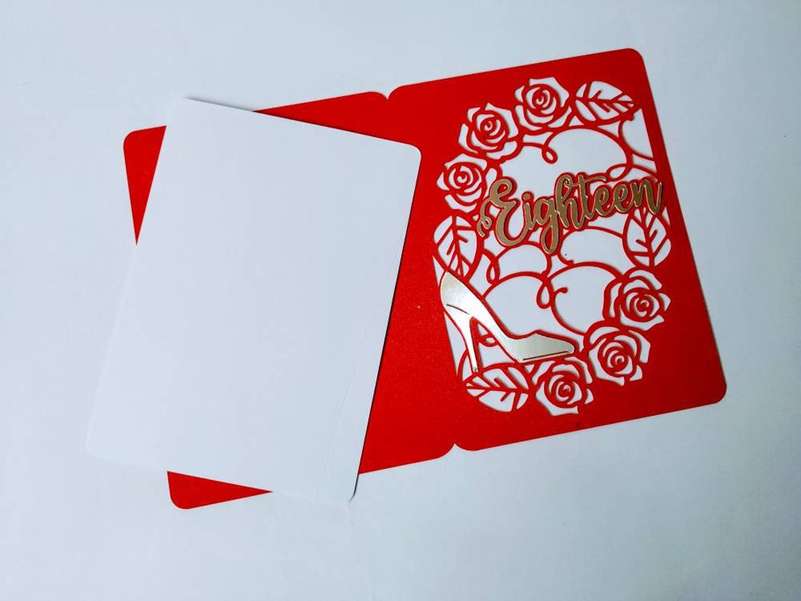 Laser Cut Invitation SVG Templates Folder Card Cricut Roses - Etsy