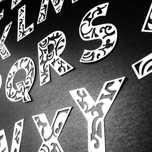 SVG Templates of ABC Letters With Damask Design for Printing or Cutting ...