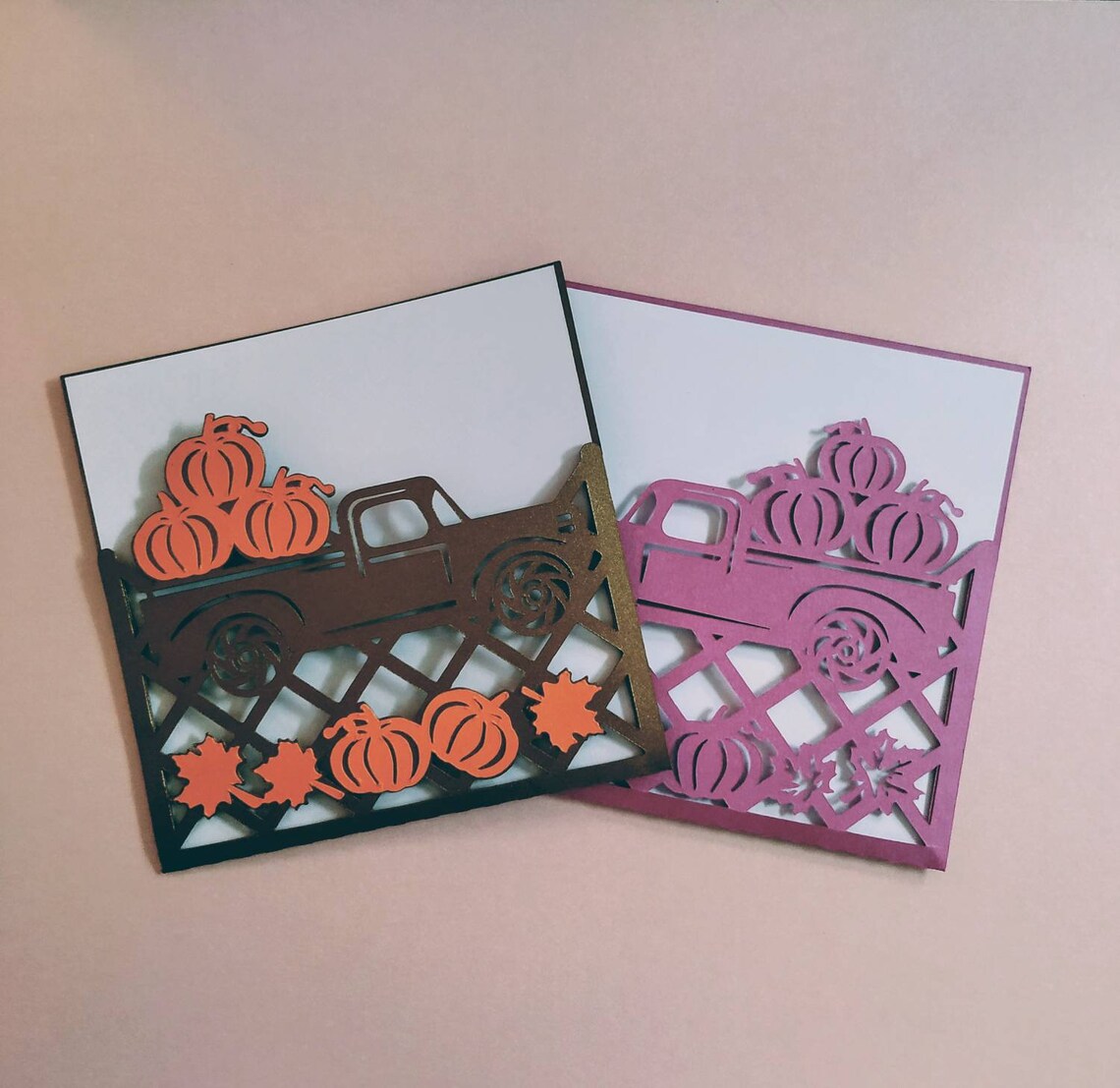 SVG Pumpkin Truck Card Fall Autumn Cricut Thanksgiving | Etsy