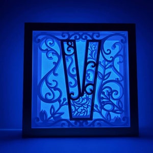 Letter V Shadow Box 3D Alphabet SVG Cut Files Cricut Letters Lightbox ...
