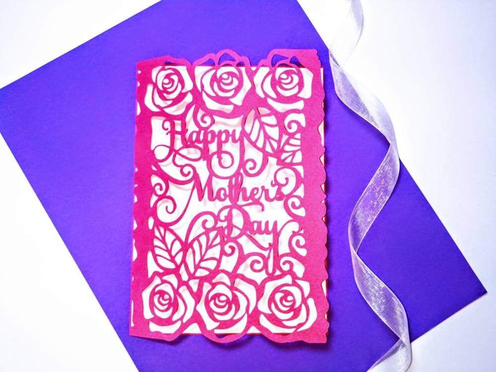 SVG Cut Files Cricut Happy Mother's Day Template Folder - Etsy