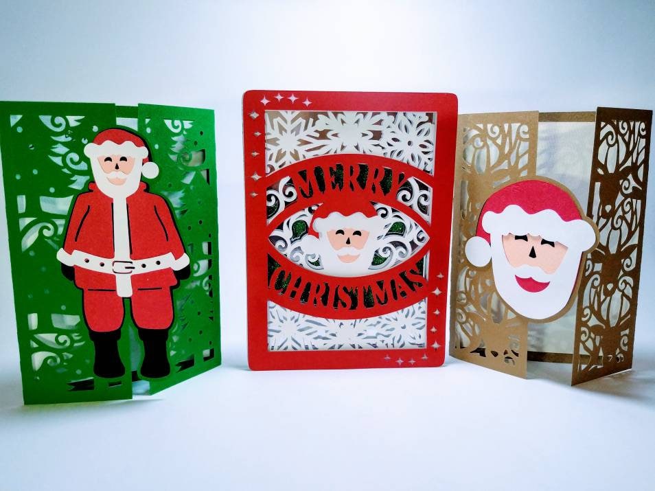 SVG Files Santa Claus TEMPLATES Cricut Merry Christmas Layered Card ...