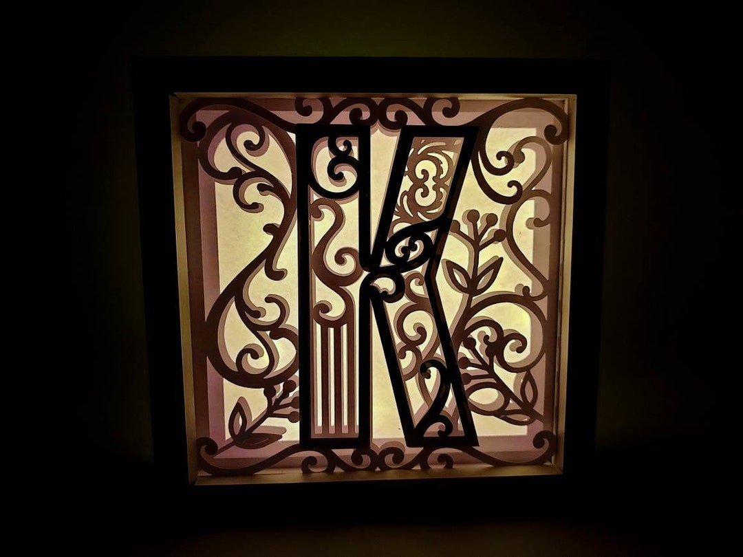 Letter K Shadow Box 3D Alphabet SVG Cut Files Cricut Letters Lightbox ...