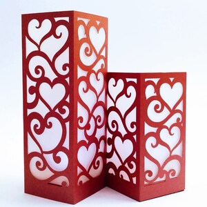 SVG CUT FILE Paper Lantern Templates Hearts Swirls Romantic Dinner ...