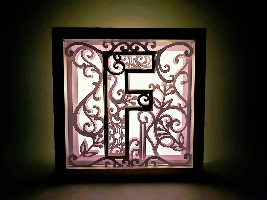 Letter F Shadow Box 3D Alphabet SVG Cut Files Cricut Letters Lightbox ...