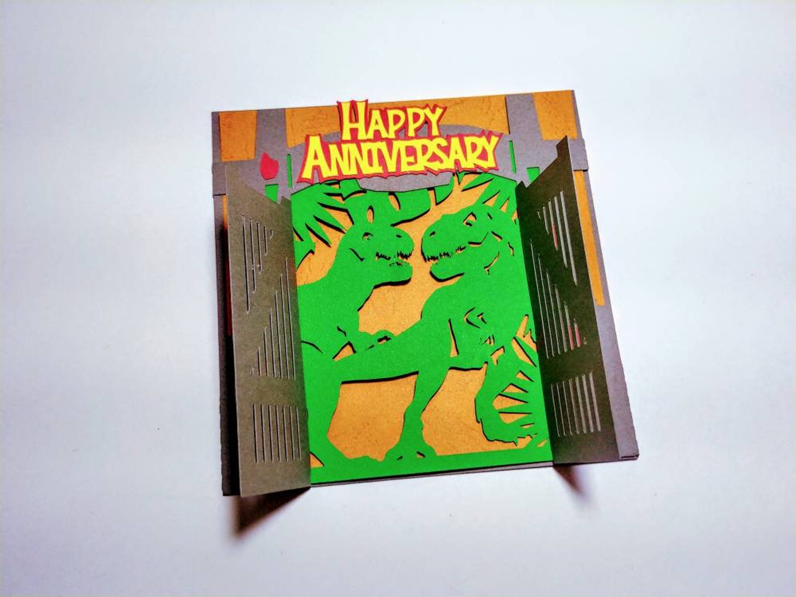 SVG Template Cricut Happy Anniversary Card Cricut | Etsy