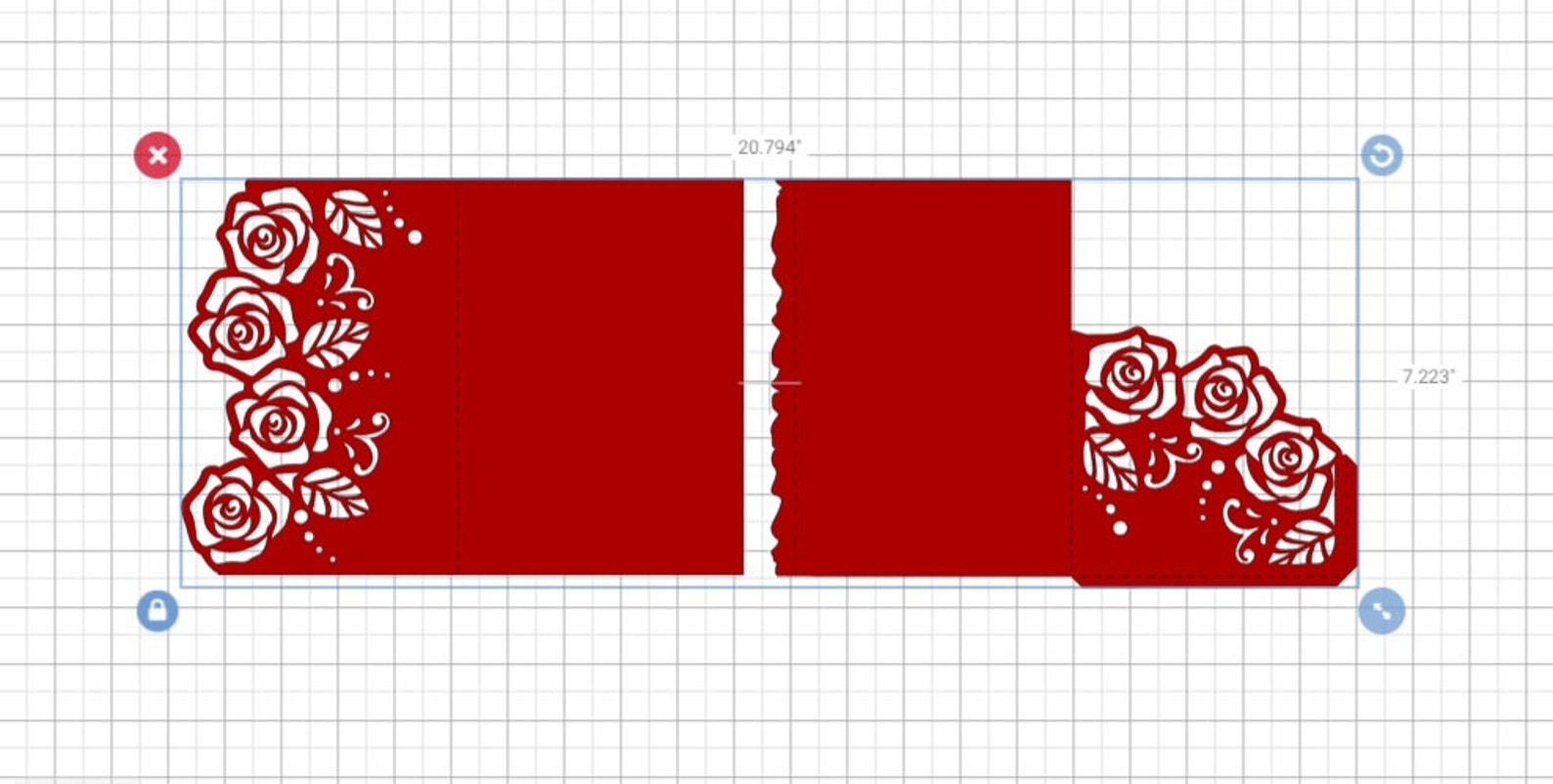 5x7 SVG Laser Cut Roses Wedding Invitation Tri Fold Card - Etsy