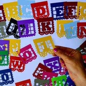 Alphabet SVG Mini Banners Papel Picado Templates Cut Files Cricut Joy ...