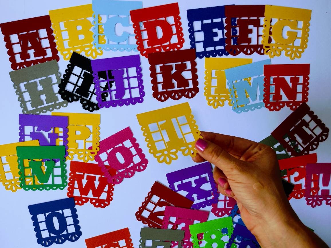 Alphabet SVG Mini Banners Papel Picado Templates Cut Files Cricut Joy ...