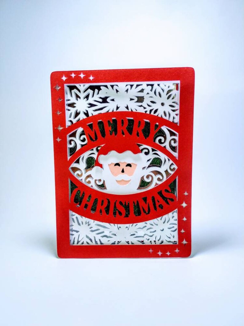 SVG Files Santa Claus TEMPLATES Cricut Merry Christmas Layered Card ...