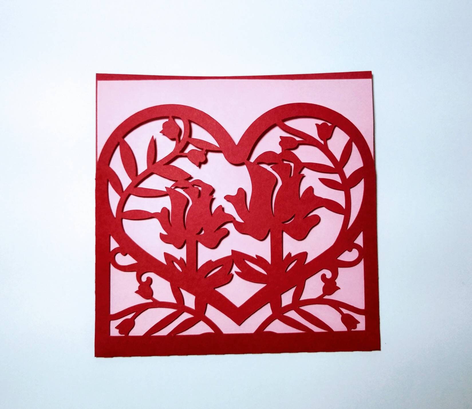 SVG Cut Files Cards Cricut Envelope Card Invitations Heart | Etsy