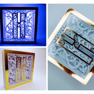 Letter H Shadow Box 3D Alphabet SVG Cut Files Cricut Letters Lightbox ...