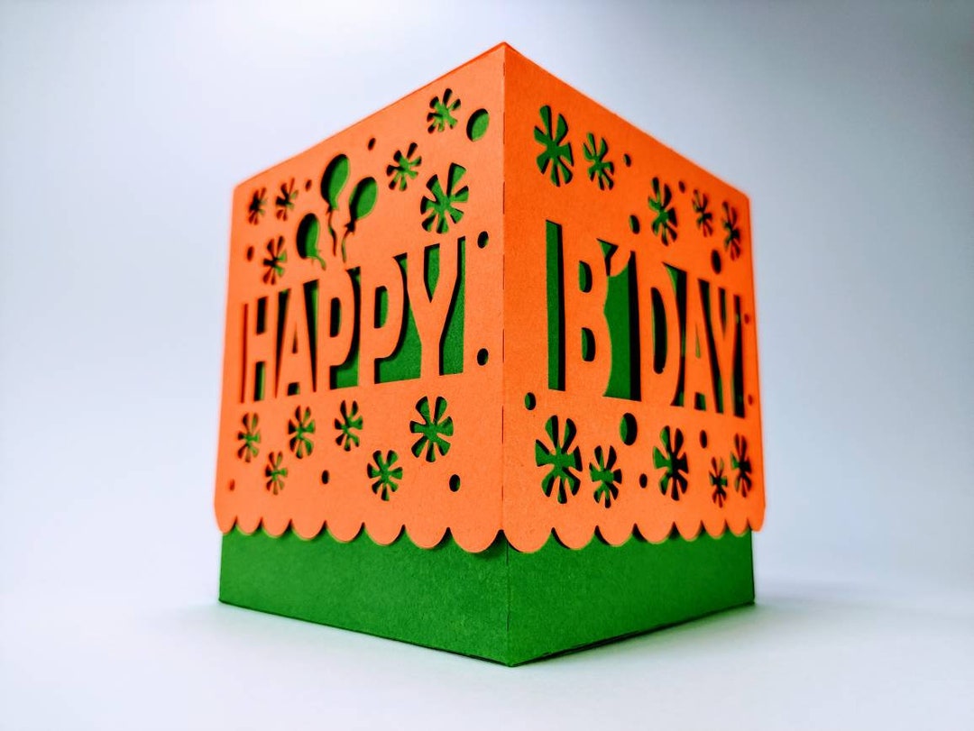 SVG Template Happy Birthday Favor Box Die Cut Gift Boxes Candy Cut ...