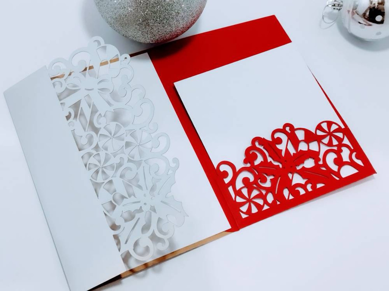 SVG Tri Fold Pocket Card Template 5x7 in Christmas Card Candy - Etsy ...