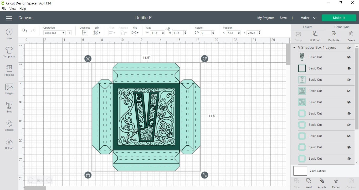 Letter V Shadow Box 3D Alphabet SVG Cut Files Cricut Letters - Etsy