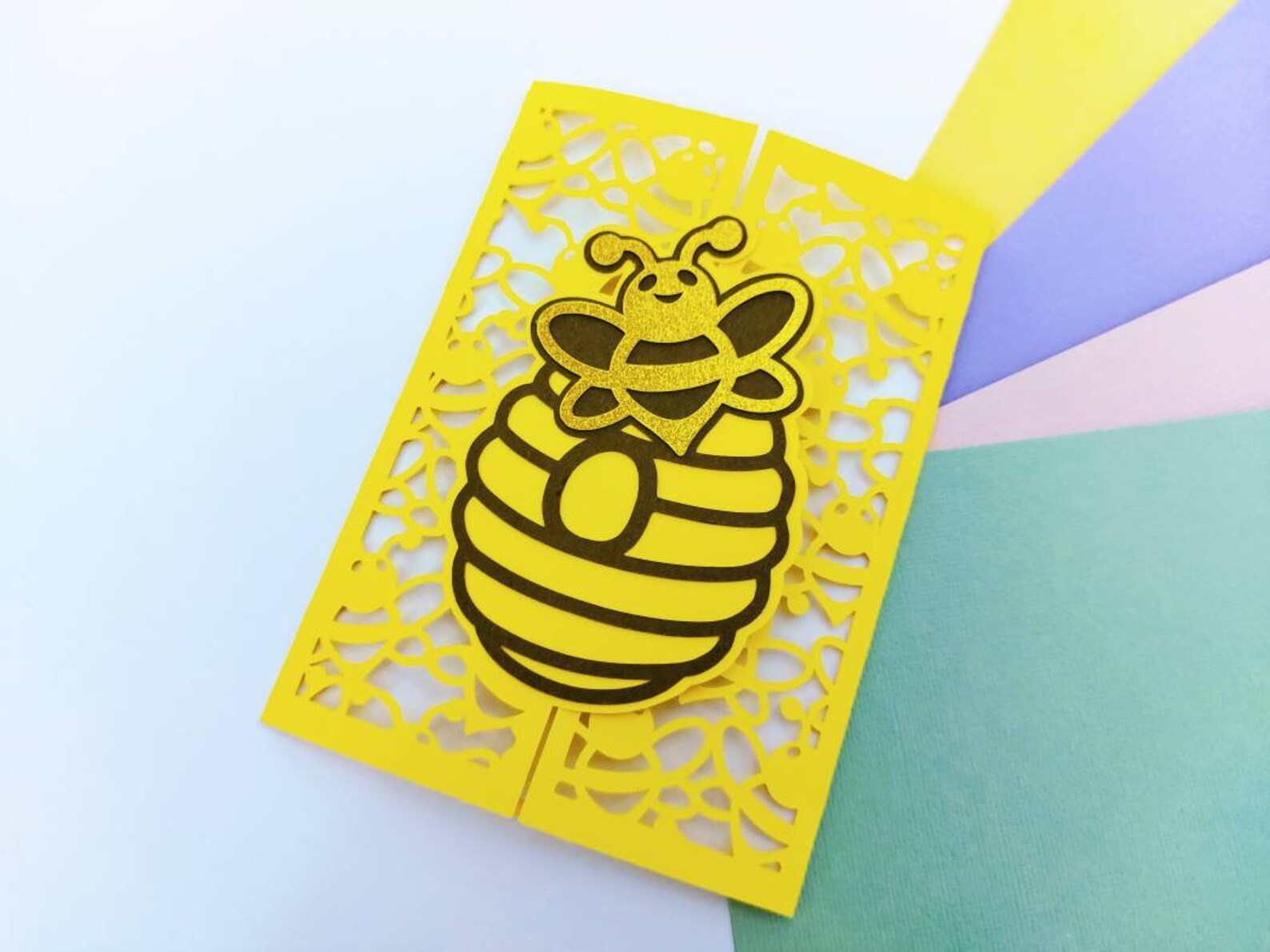Spring Cards SVG Files Cricut Cut Files Bees Spring File - Etsy