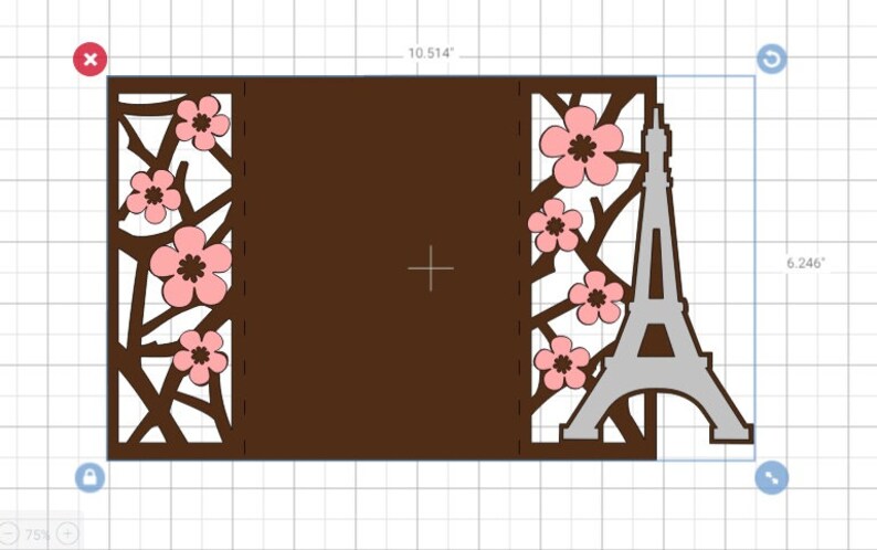 Eiffel Tower Spring Wedding Invitation SVG Template Gate Fold | Etsy