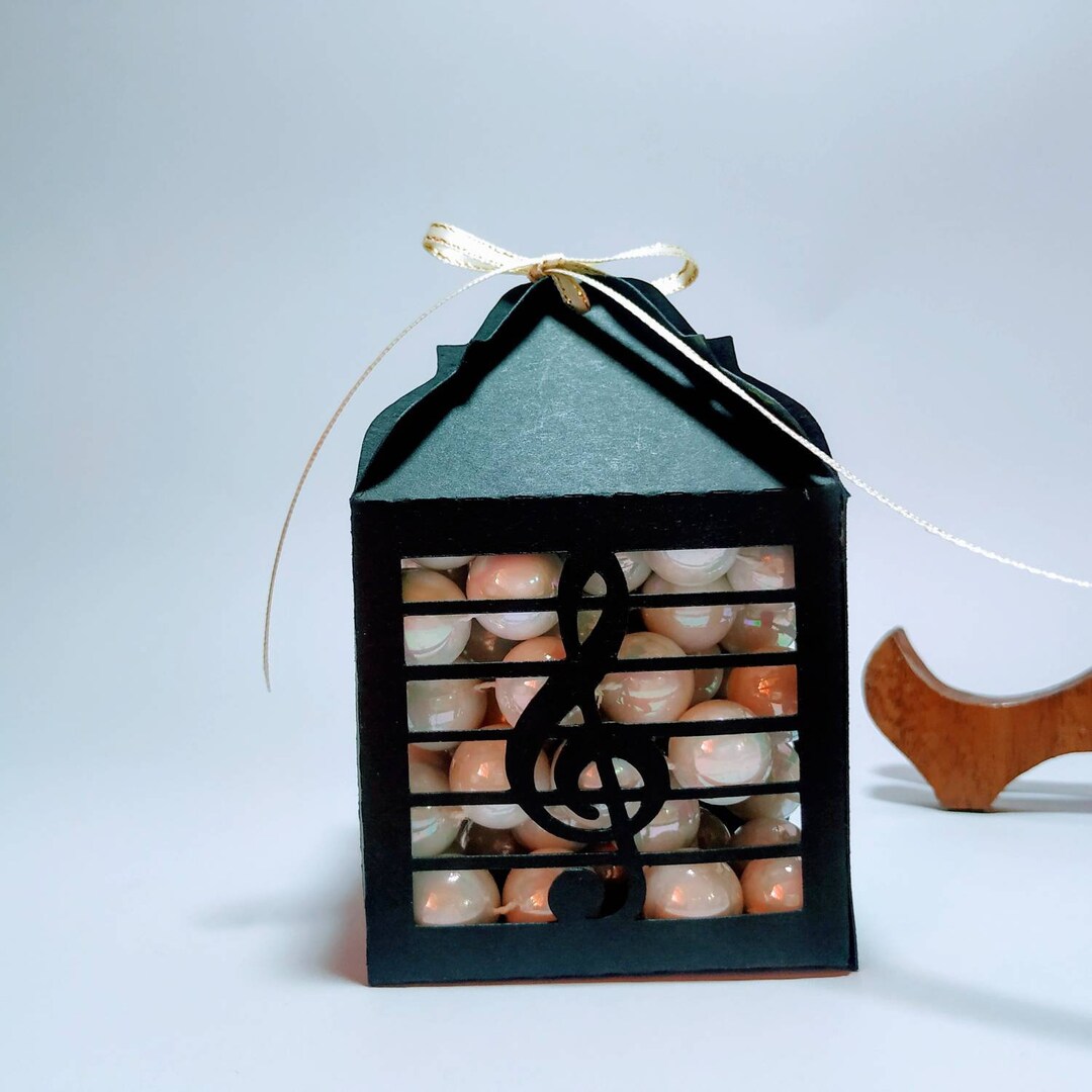 SVG Cut Files Favor Box Musical Notes Cricut Template Music Themed ...